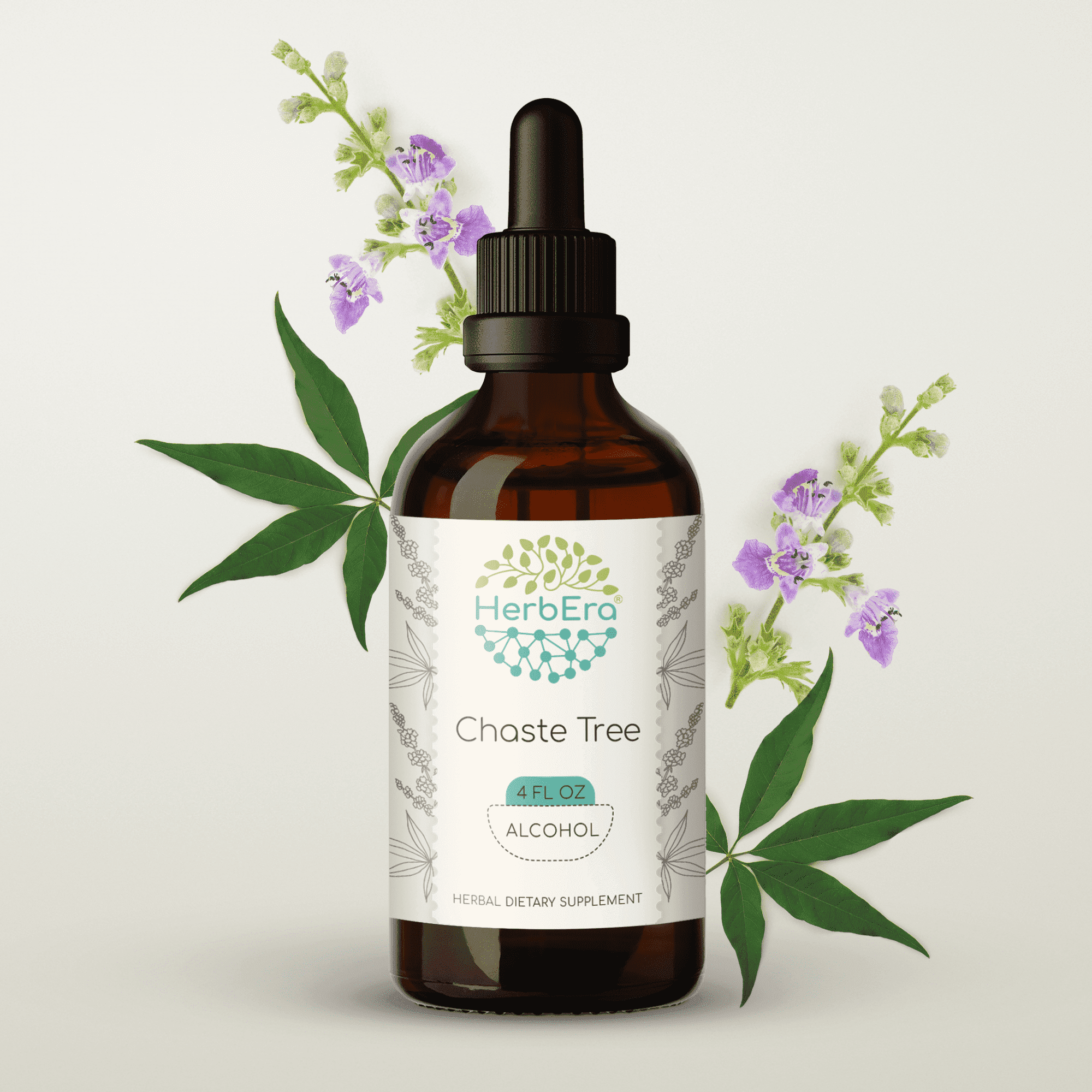 HerbEra Chaste Tree Tincture, Herbal Dietary Supplement for Hormonal ...