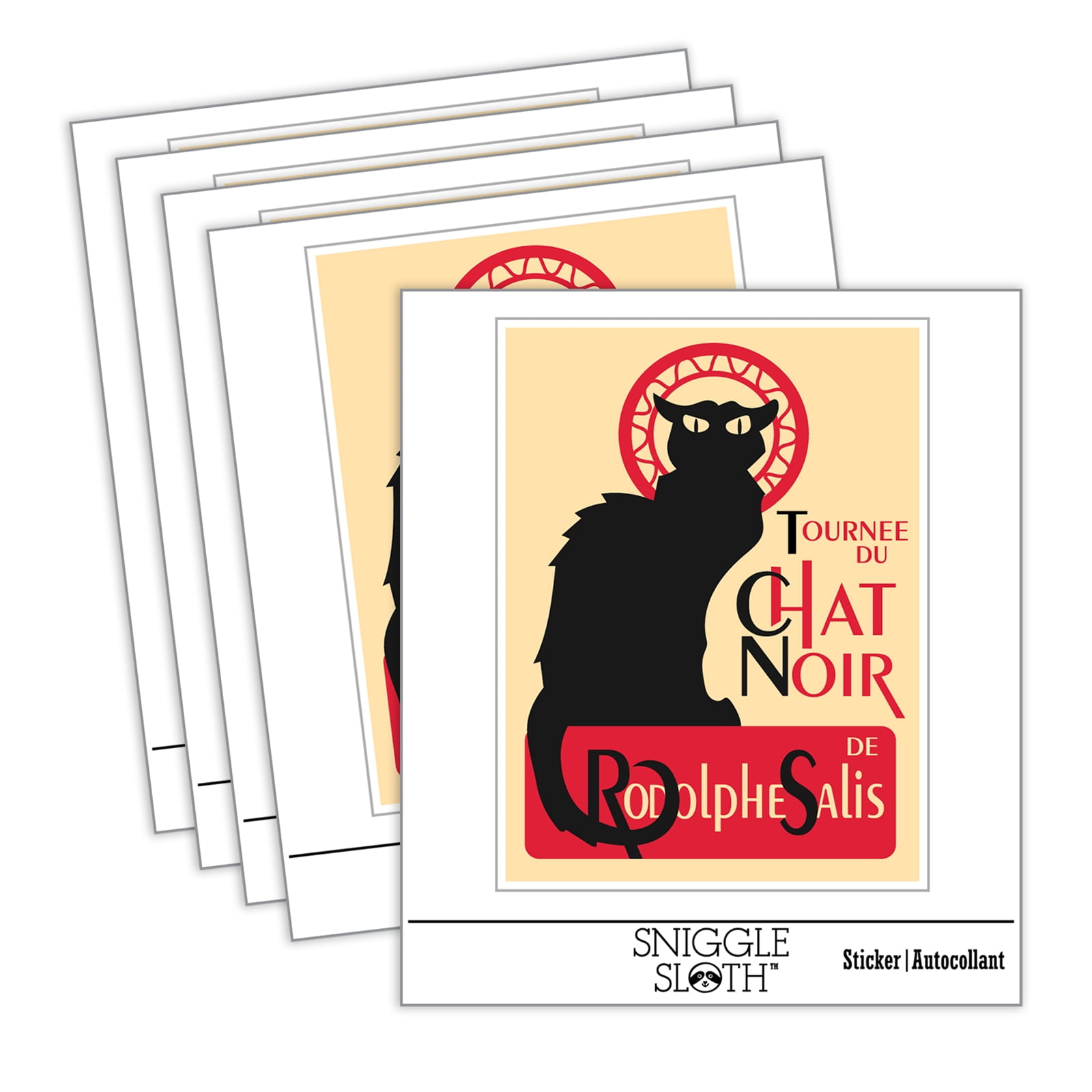 Chat Noir Black Cat Art Poster Car Window Bumper Water Bottle Phone ...