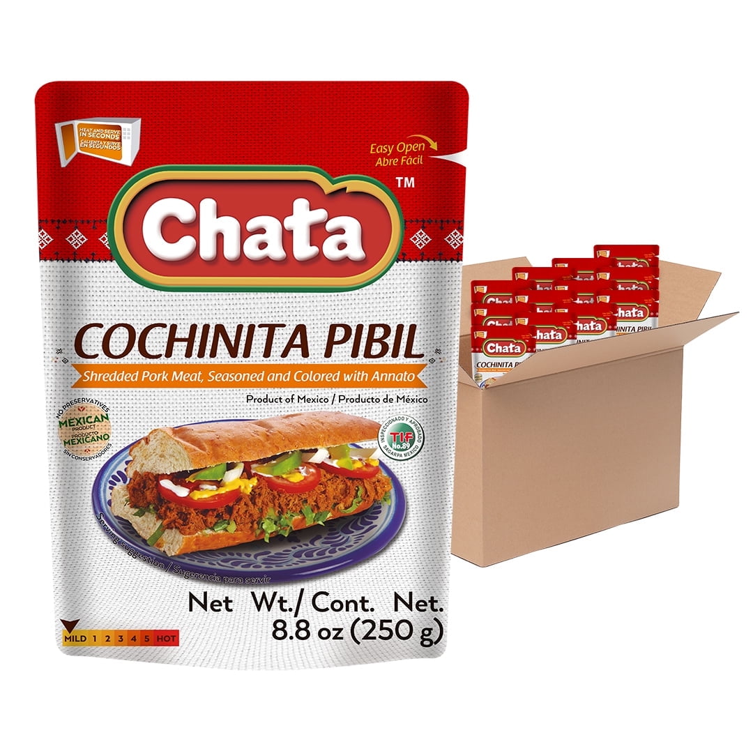 Chata Authentic Mexican Food, Pork Cochinita Pibil Pouch, 8.8 oz, Pack ...