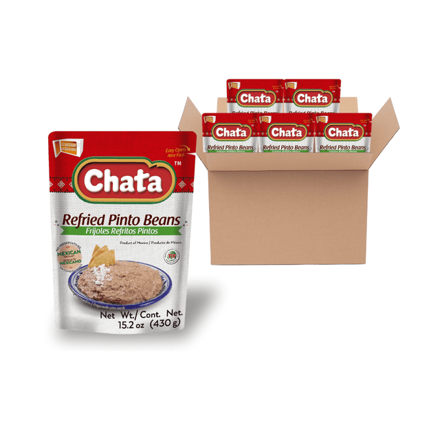 Chata Refried Pinto Bean Shelf-Stable Packet, 15.2 oz (Pack of 5 ...