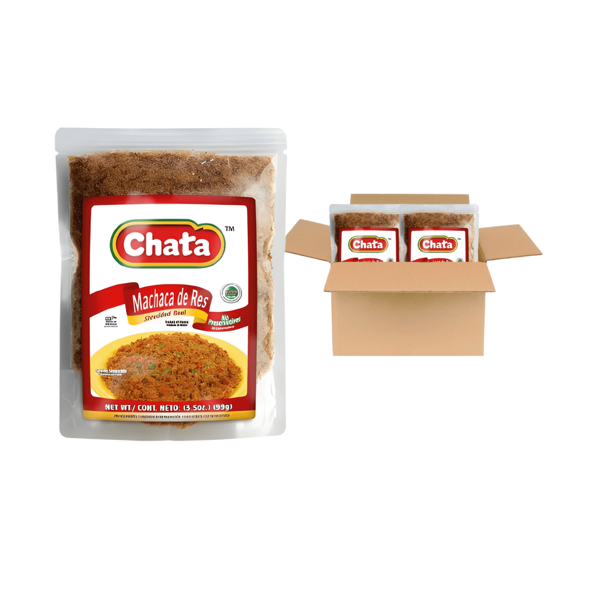 Chata Authentic Mexican Shredded Beef Machaca Meat, Ready to Eat, 3.5 ...