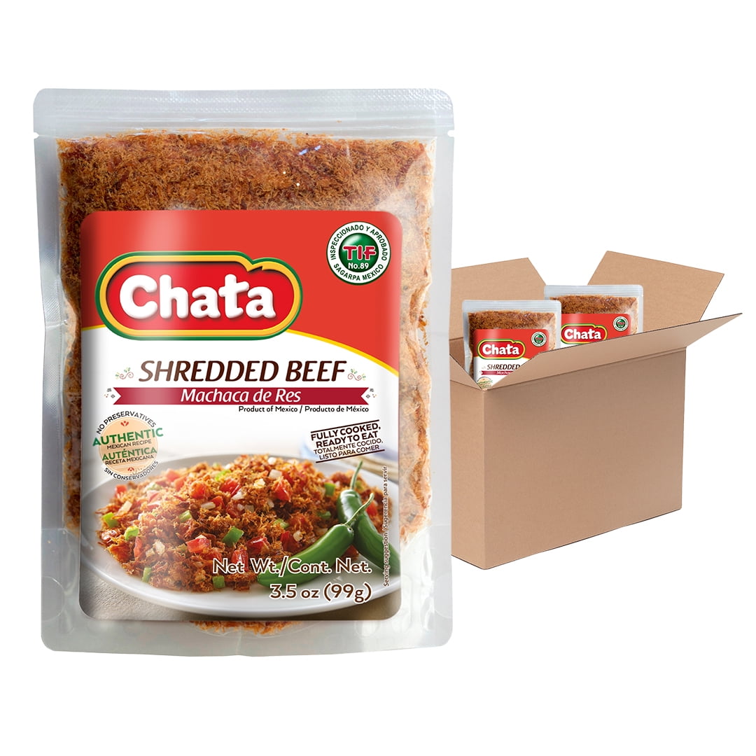 Chata Shredded Beef Machaca Pouch, 3.5 oz, Pack of 2 - Walmart Business ...
