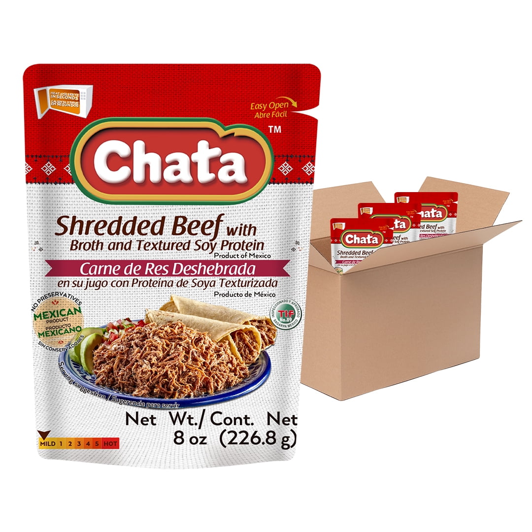 Chata Shredded Beef Pouch, 8 oz, Pack of 3 - Walmart.com