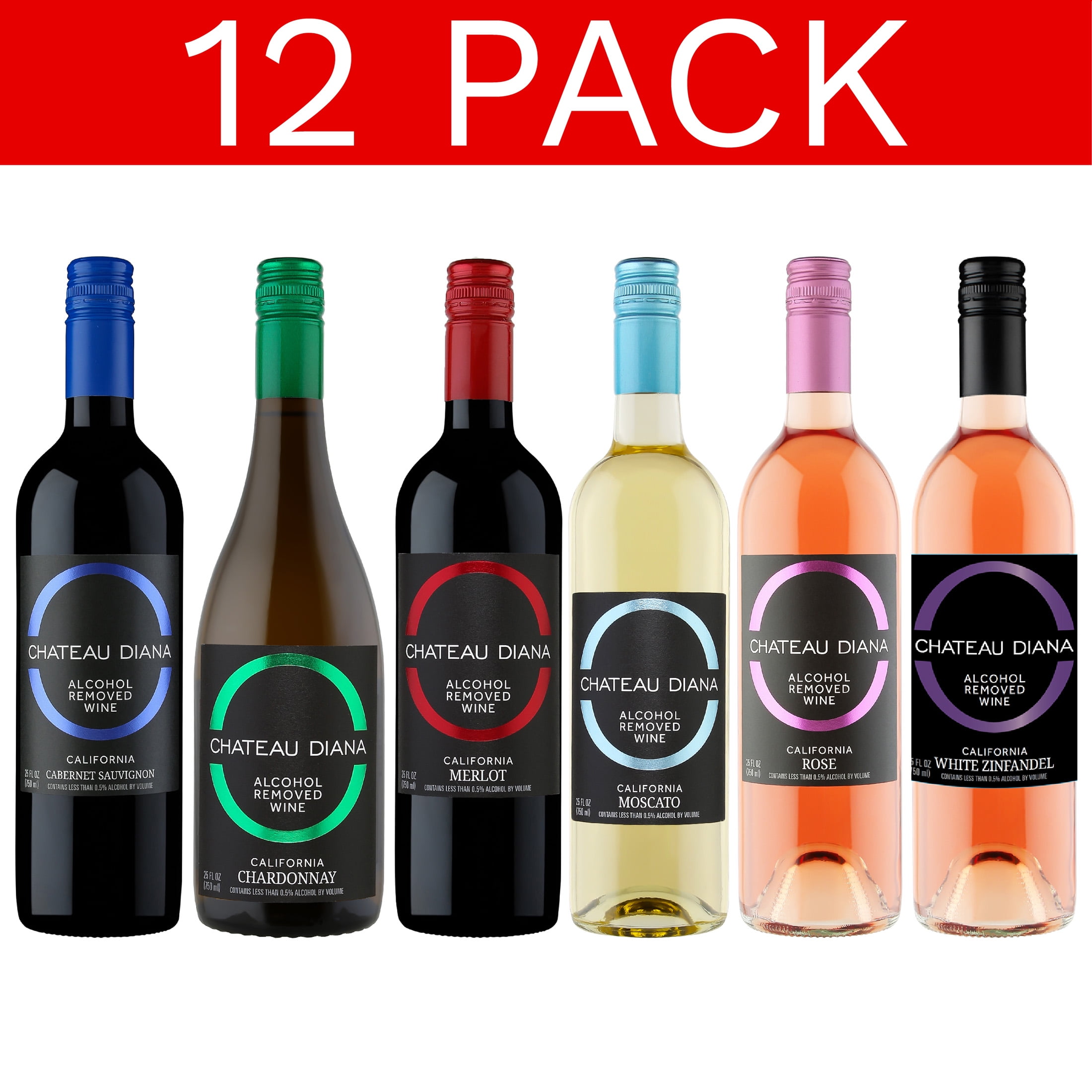 Chateau Diana Zero Alcohol Mixed Wines - 12 Pack - Walmart.com