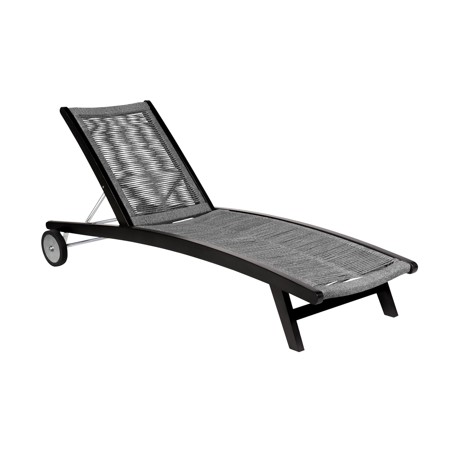 Chateau Outdoor Patio Adjustable Chaise Lounge Chair in Eucalyptus Wood ...