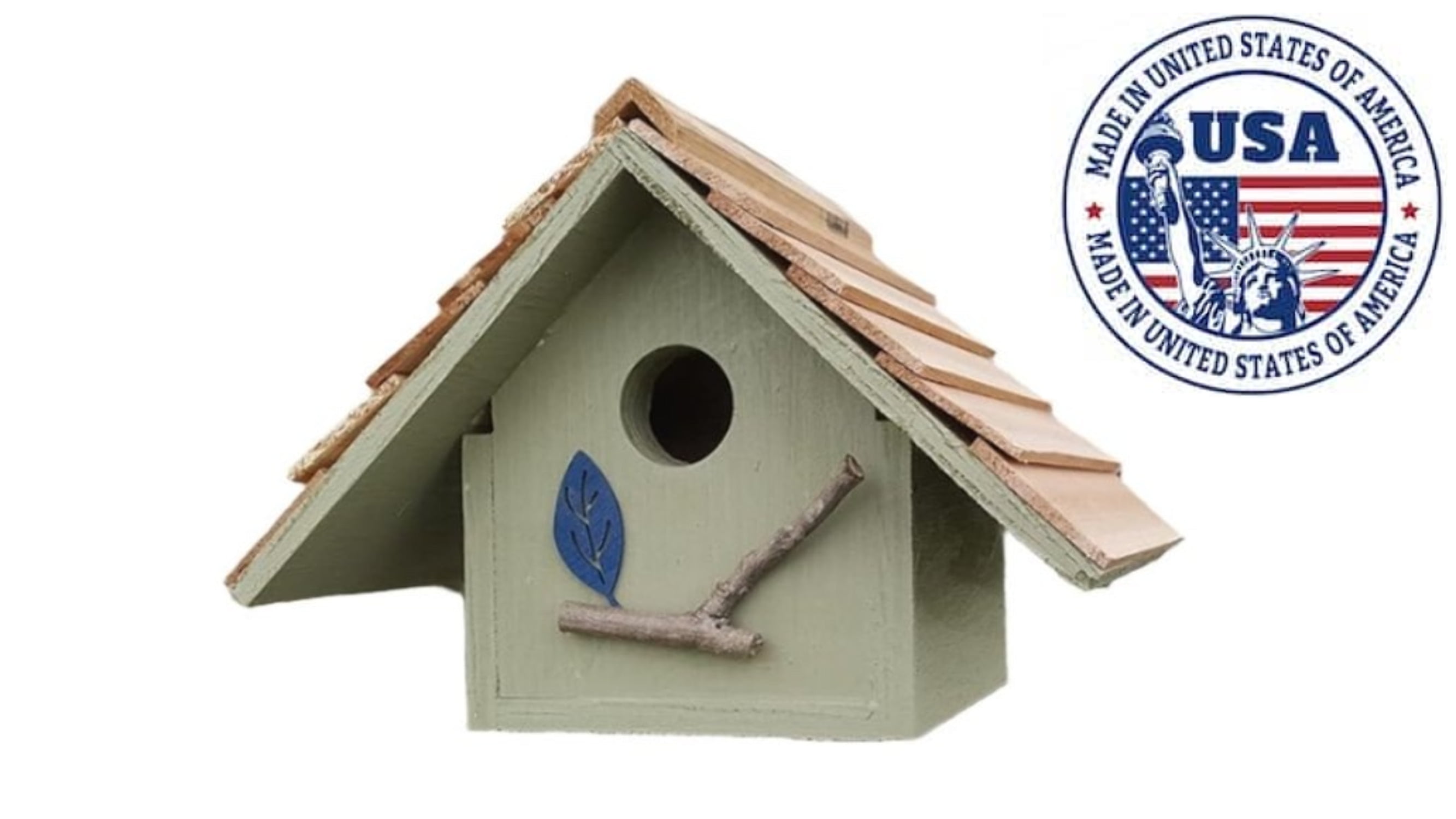 Chateau Wren Bird House (Sage) 8", Nesting Box, Bird Houses by Mark ...