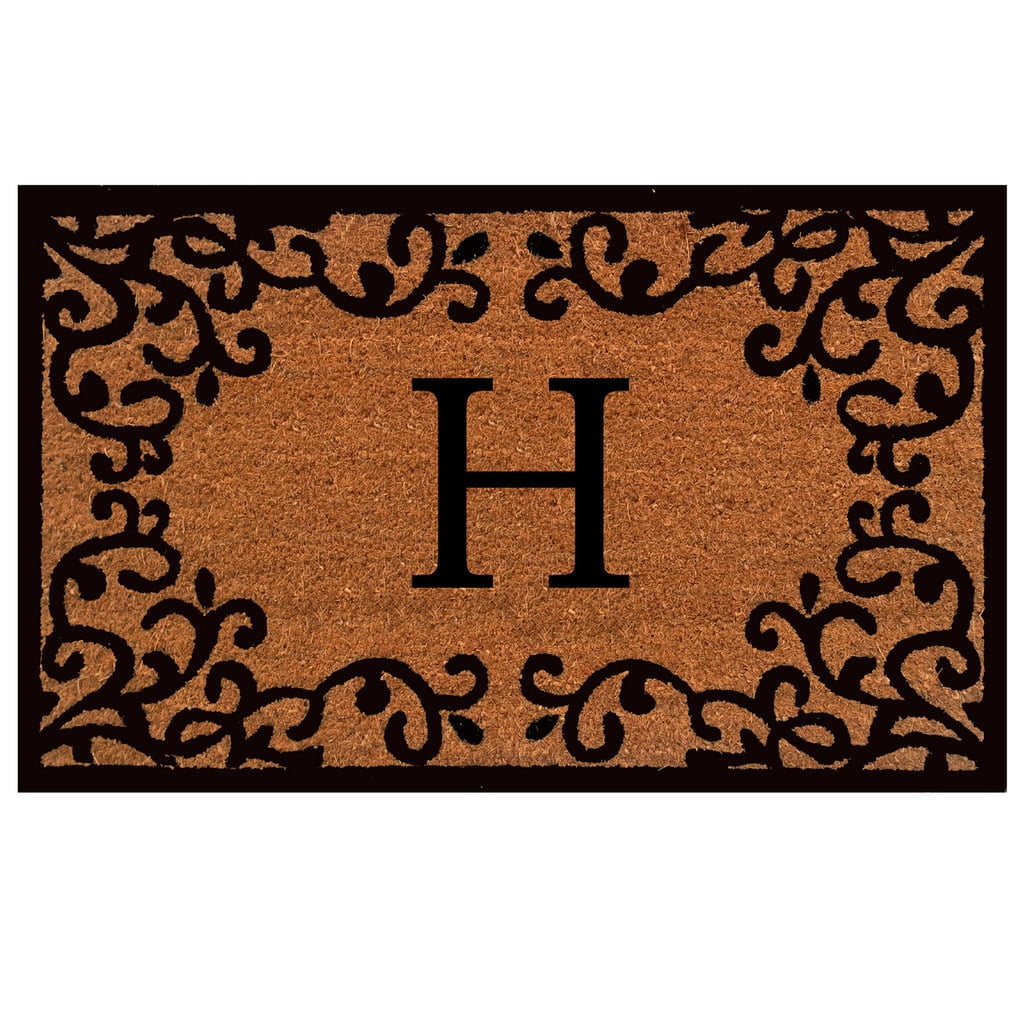 Momentum Mats Chateaux Monogram Doormat Letter H Durable Coir Vinyl ...