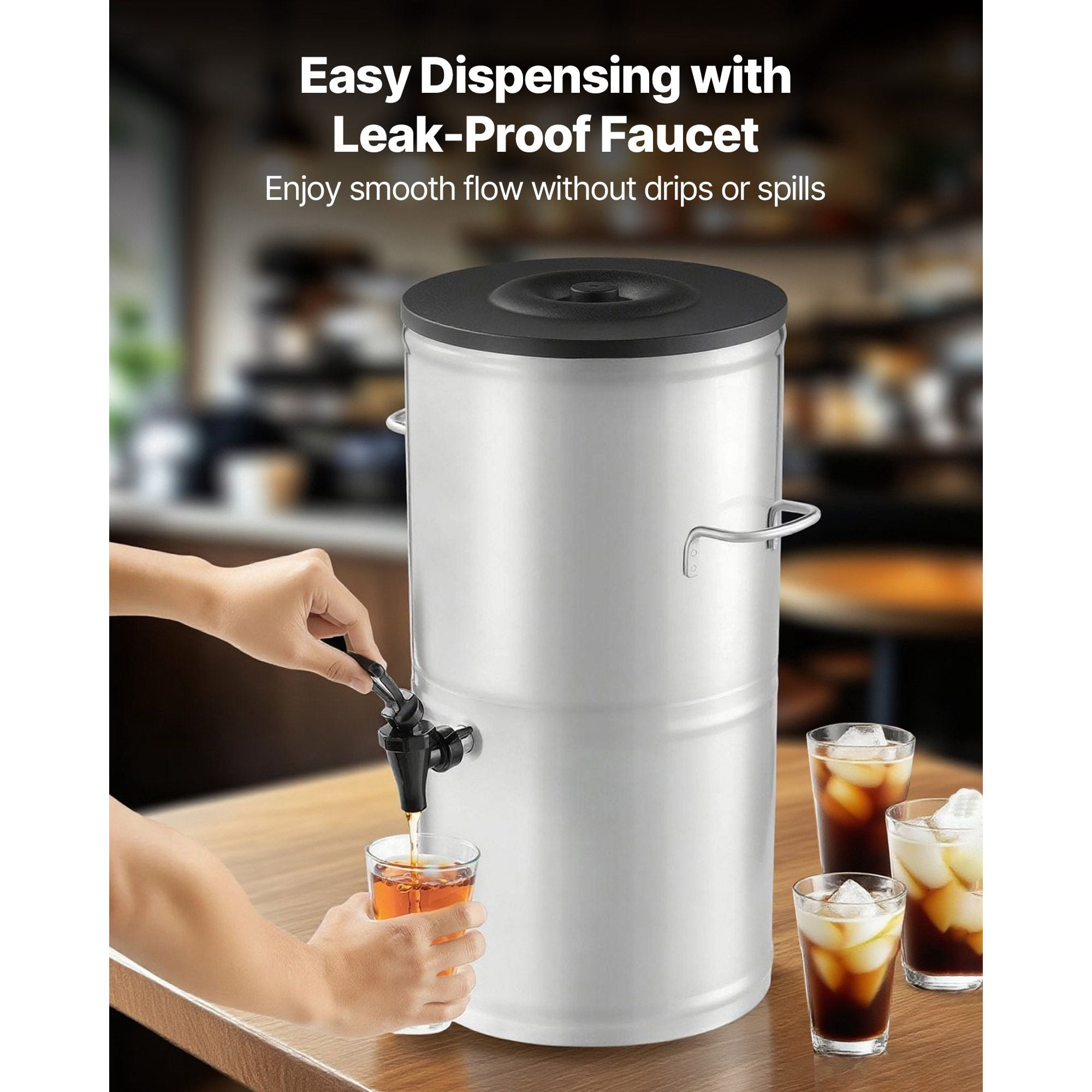 Chateauy 4 Gal/15L 304 Stainless Steel Ice Tea Dispenser, Beverage ...
