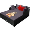 Chateauy Extra Large Wicker Daybed for Outside with Soft Padded Cushion ...