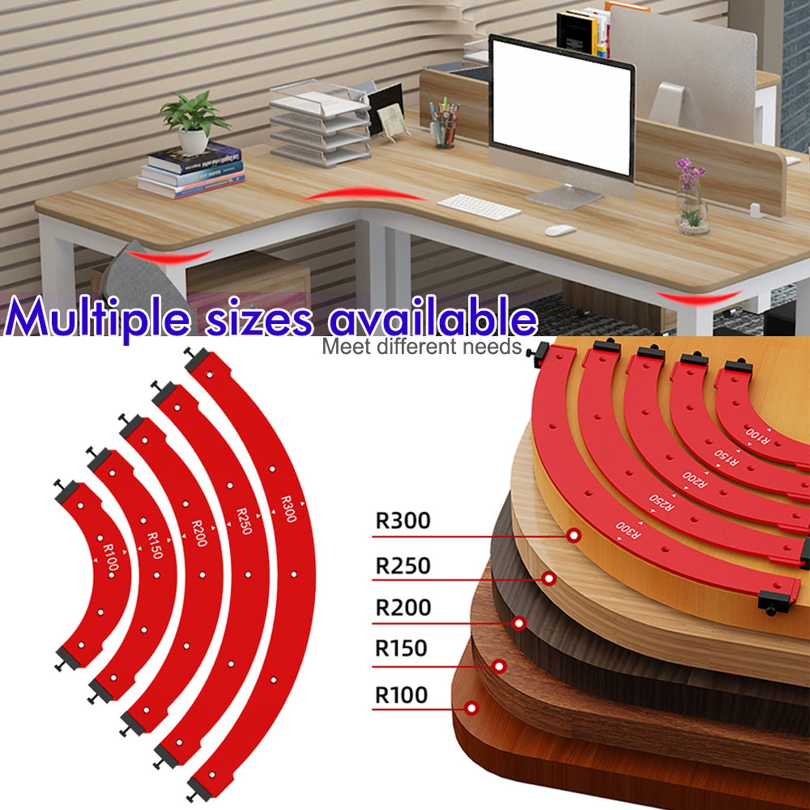 Chatgetd 1/5Pcs Woodworking Round Corner Radius Templates Set High ...