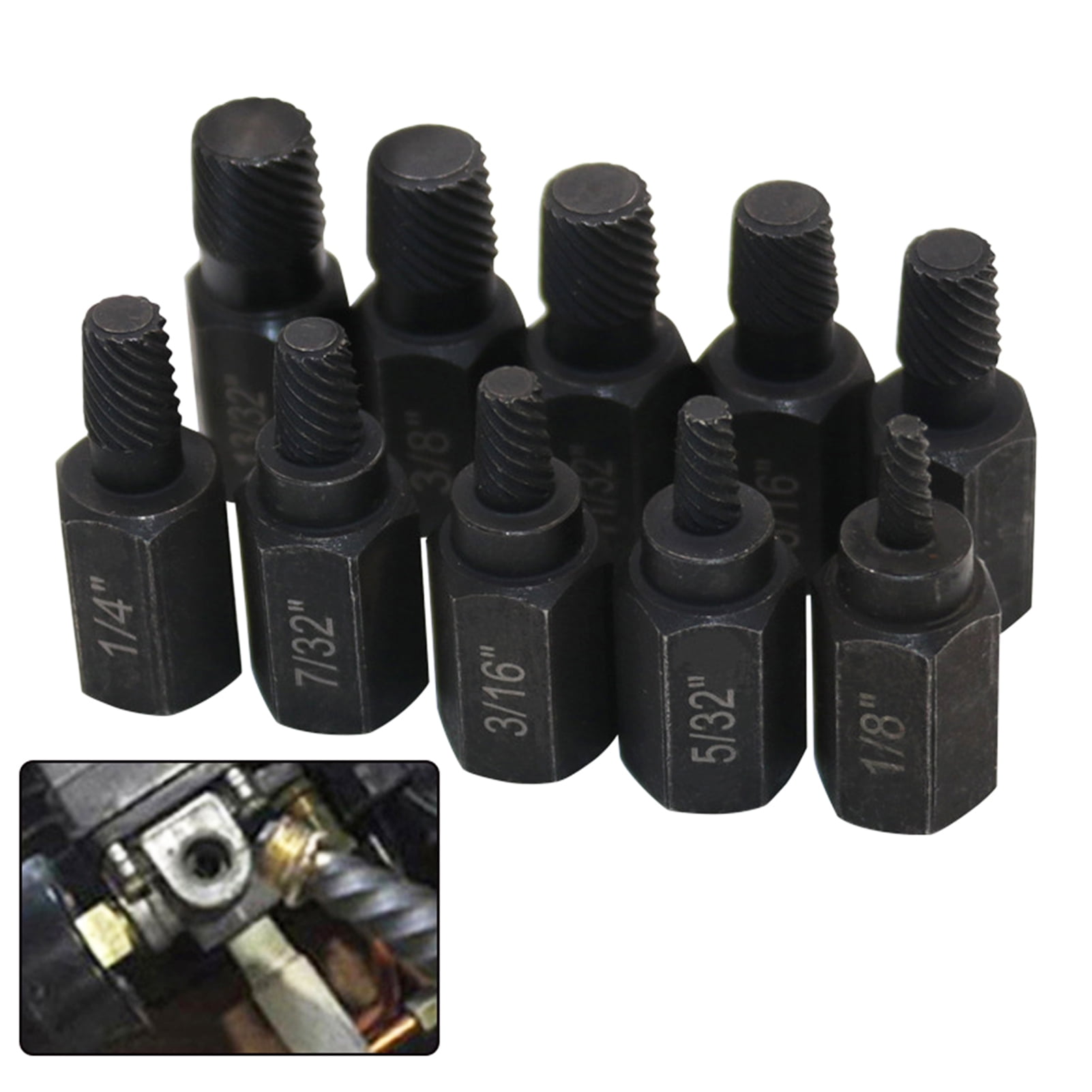 Chatgetd 10Pcs Damaged Bolt Extractor Kit High Hardness Rustproof Easy ...