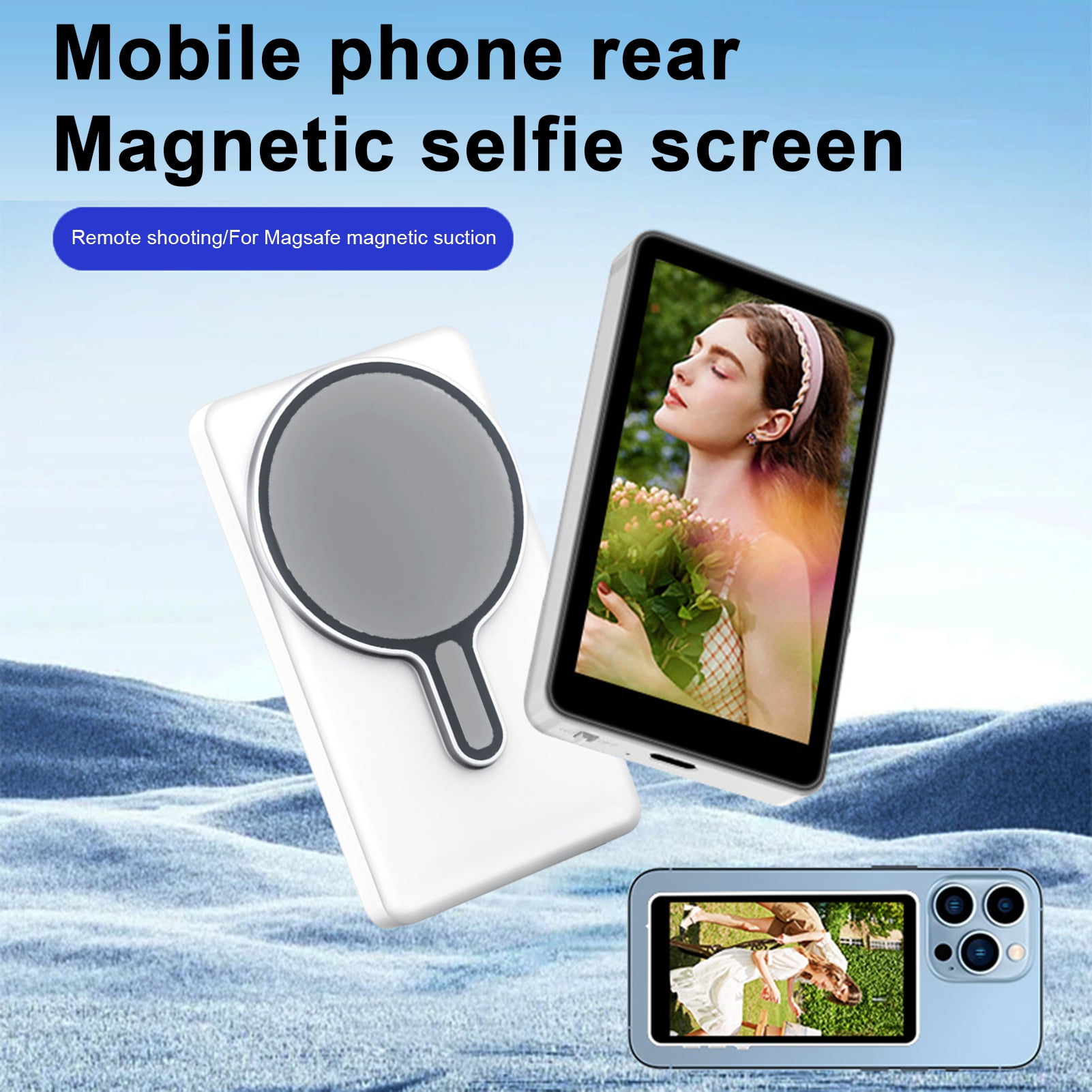 Chatgetd Magnetic Mount Vlog Selfie Monitor Screen Stable Wireless ...