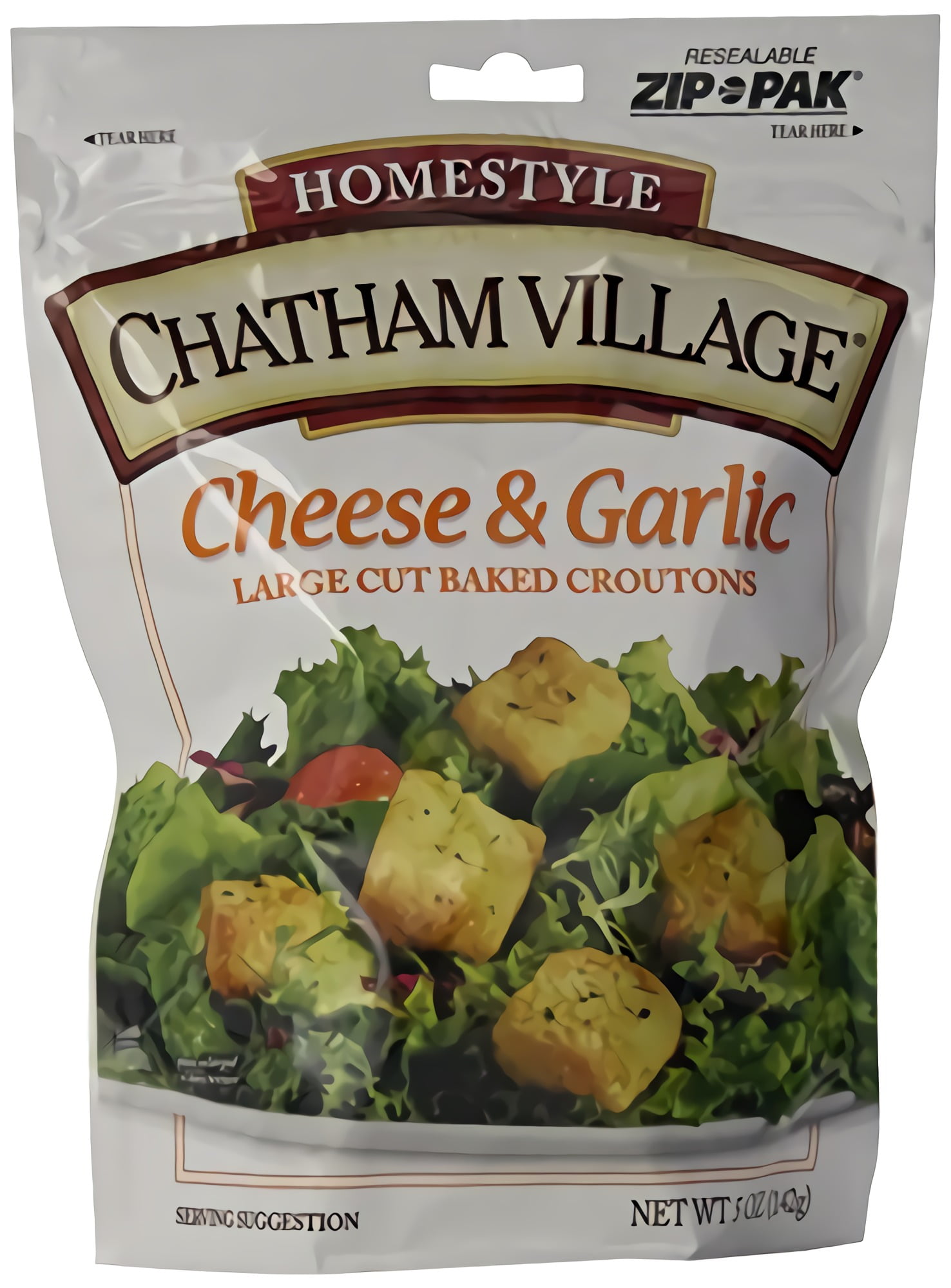 Chatham Village Large Cut Cheese & Garlic Croutons, 5-Ounce Bags (Pack ...