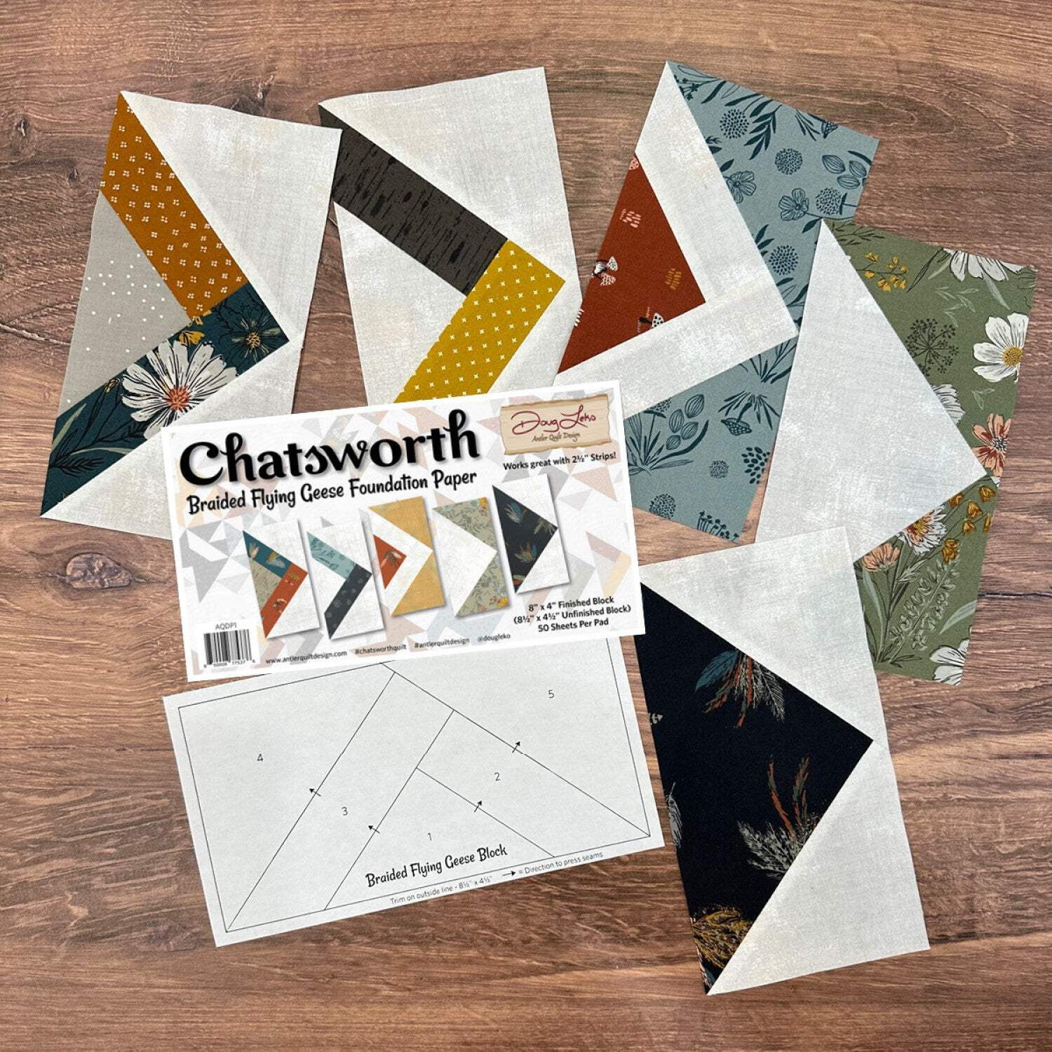 Chatsworth Braided Flying Geese Foundation Paper by Doug Leko for ...