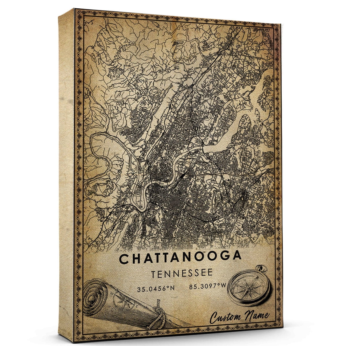 Chattanooga Map Poster, Tennessee Map Art Poster, Canvas, Chattanooga ...