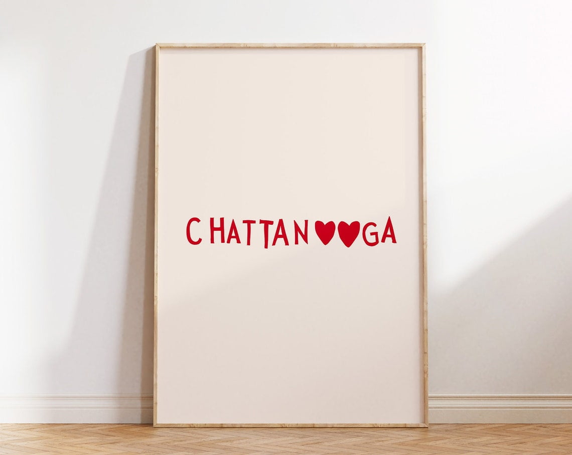 Chattanooga Print Chattanooga Tn Poster Tennessee Art Print Minimalist ...
