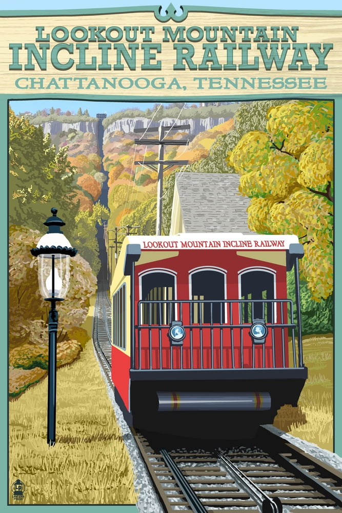 Chattanooga, Tennessee, Lookout Mountain Incline Railway (12x18 Wall ...