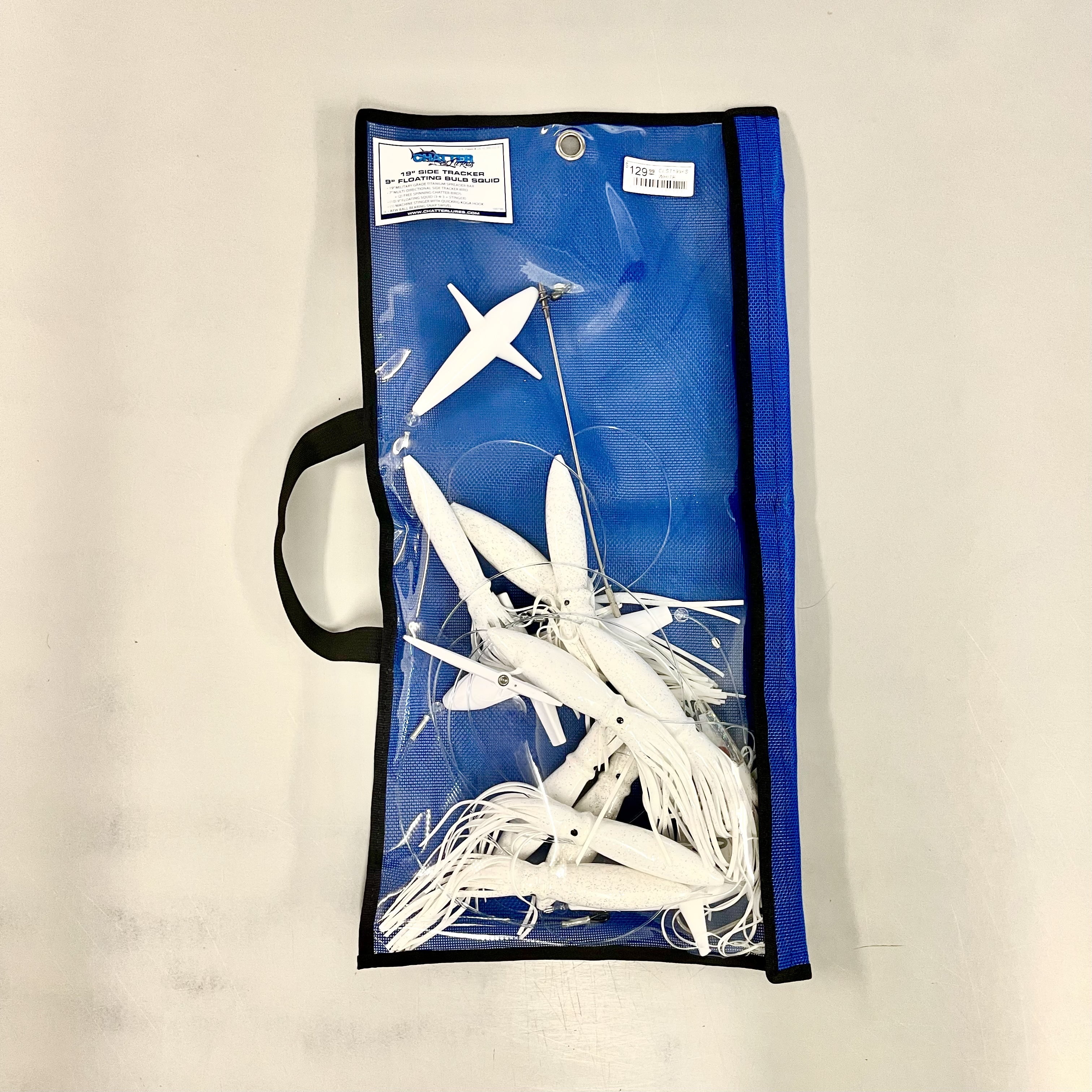 Chatter Lures 19" Side Tracker Spreader Bar- 9" Floating Squid- White ...