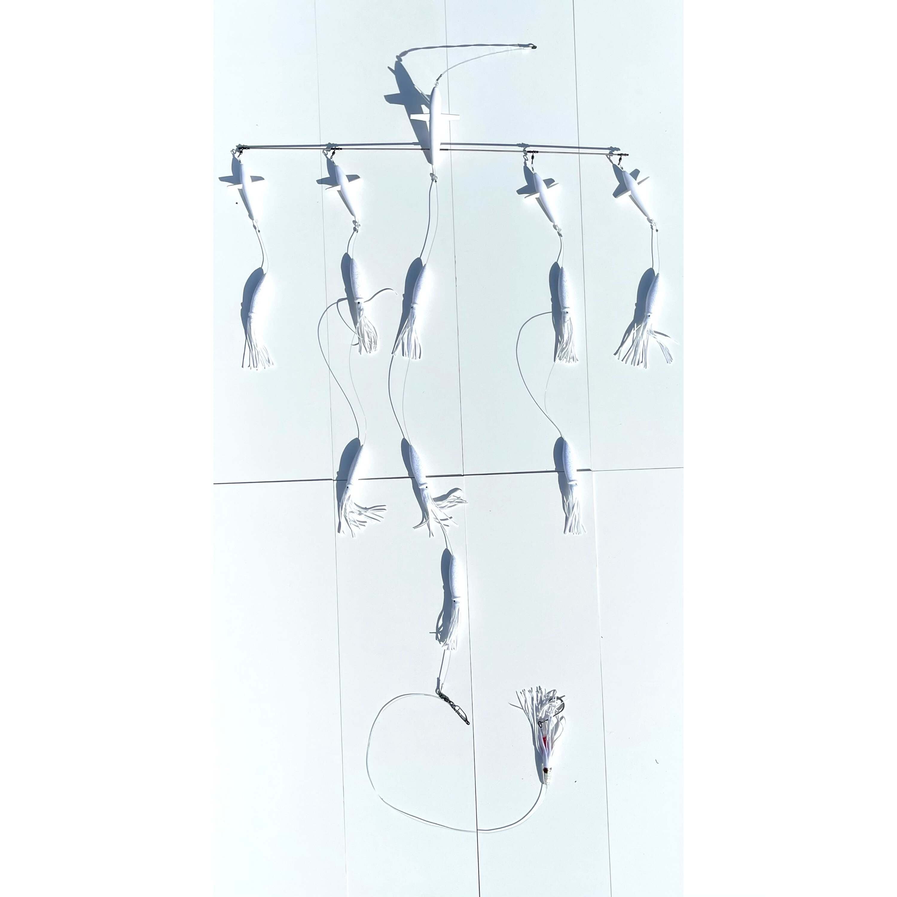 Chatter Lures 36" Side Tracker Spreader Bar- 9" Floating Squid- White ...