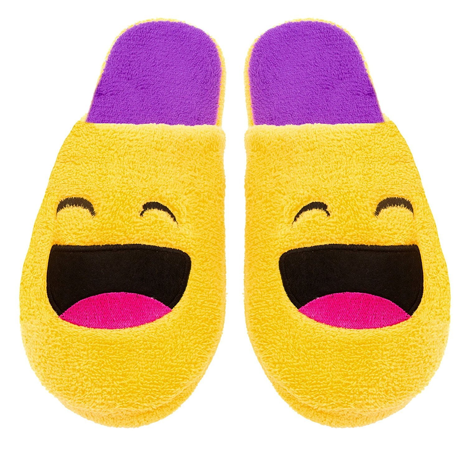 Chatties Ladies Terry Cloth Slippers With Embroidered Expressions ...