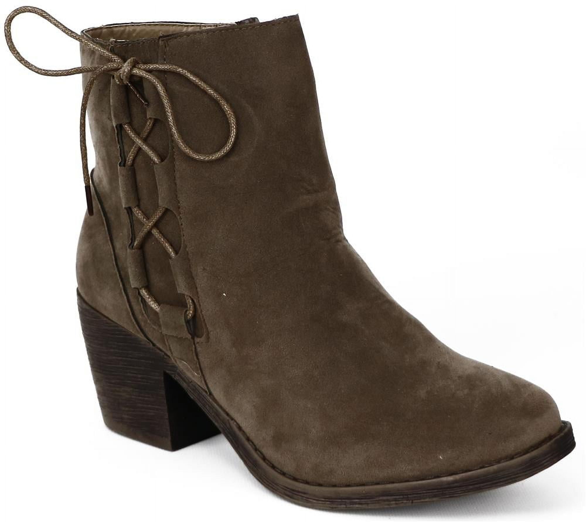 Chatties Womens 6-11 Microsuede Heel Boot (Brown 7) - Walmart.com