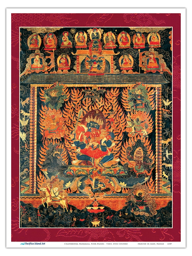 Chaturbhuja Mahakala Four-Hands - Tantric Buddhist Protector Deity ...