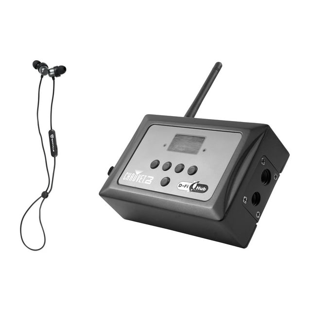 Chauvet D-Fi Hub Compact Wireless DMX Transmitter/Receiver + Earbuds ...