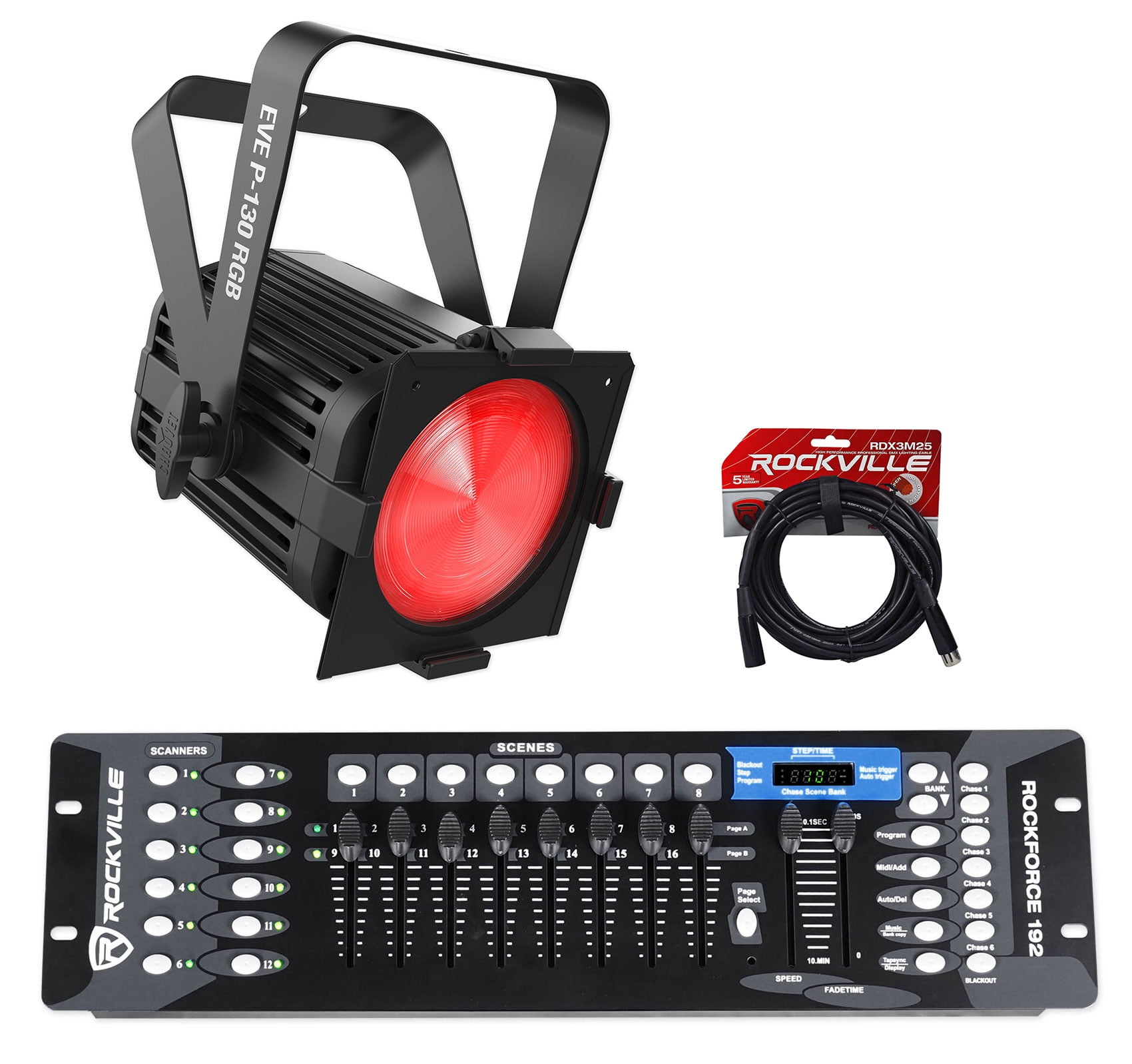 Chauvet DJ EVE P-130 RGB D-Fi USB DMX Stage Light Wash Par Light+DMX ...