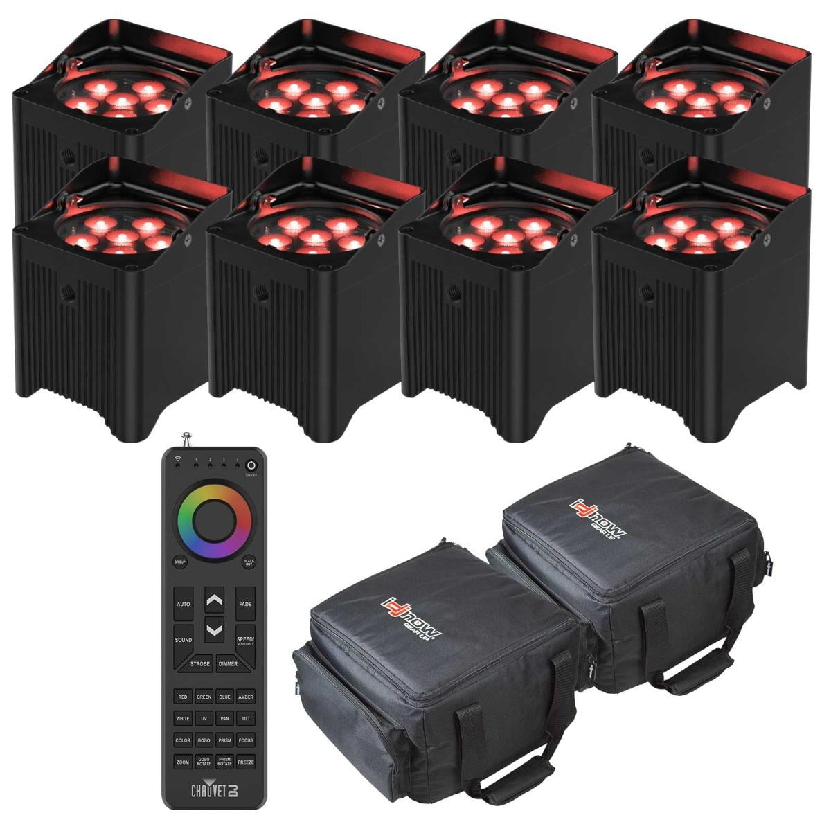 Chauvet DJ Freedom Par T6 Tri-Color (RGB) LED Uplight Eight Pack with ...