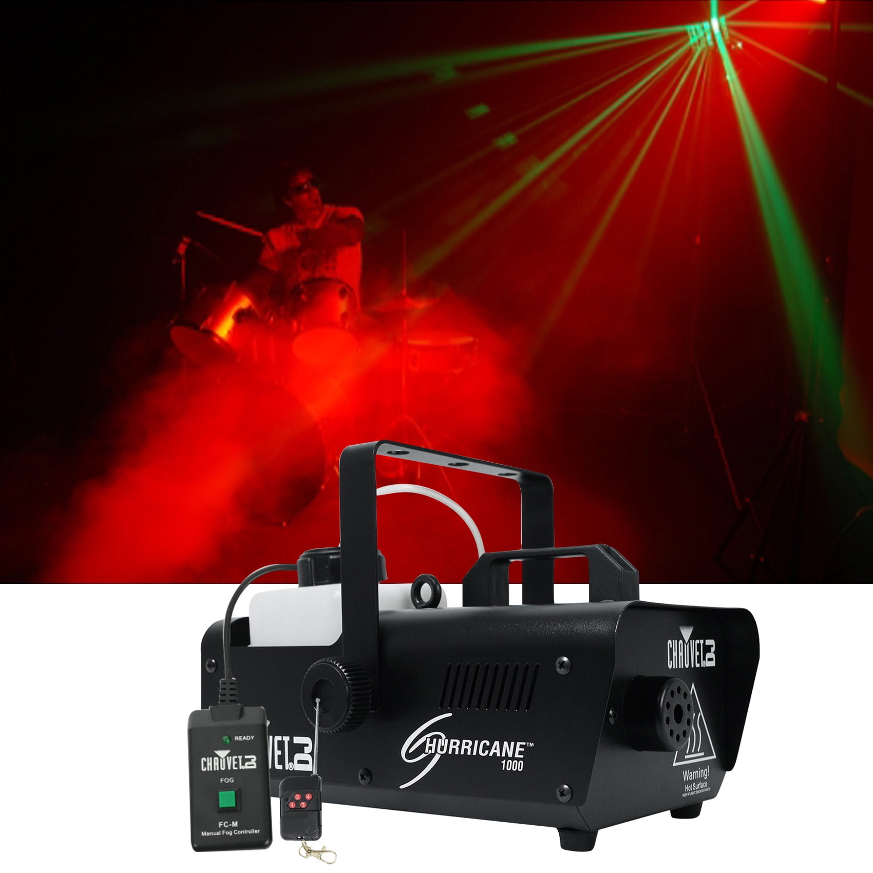 Chauvet DJ H1000 Hurricane 1000 Compact Fog Machine+Wired Remote-10,000 ...