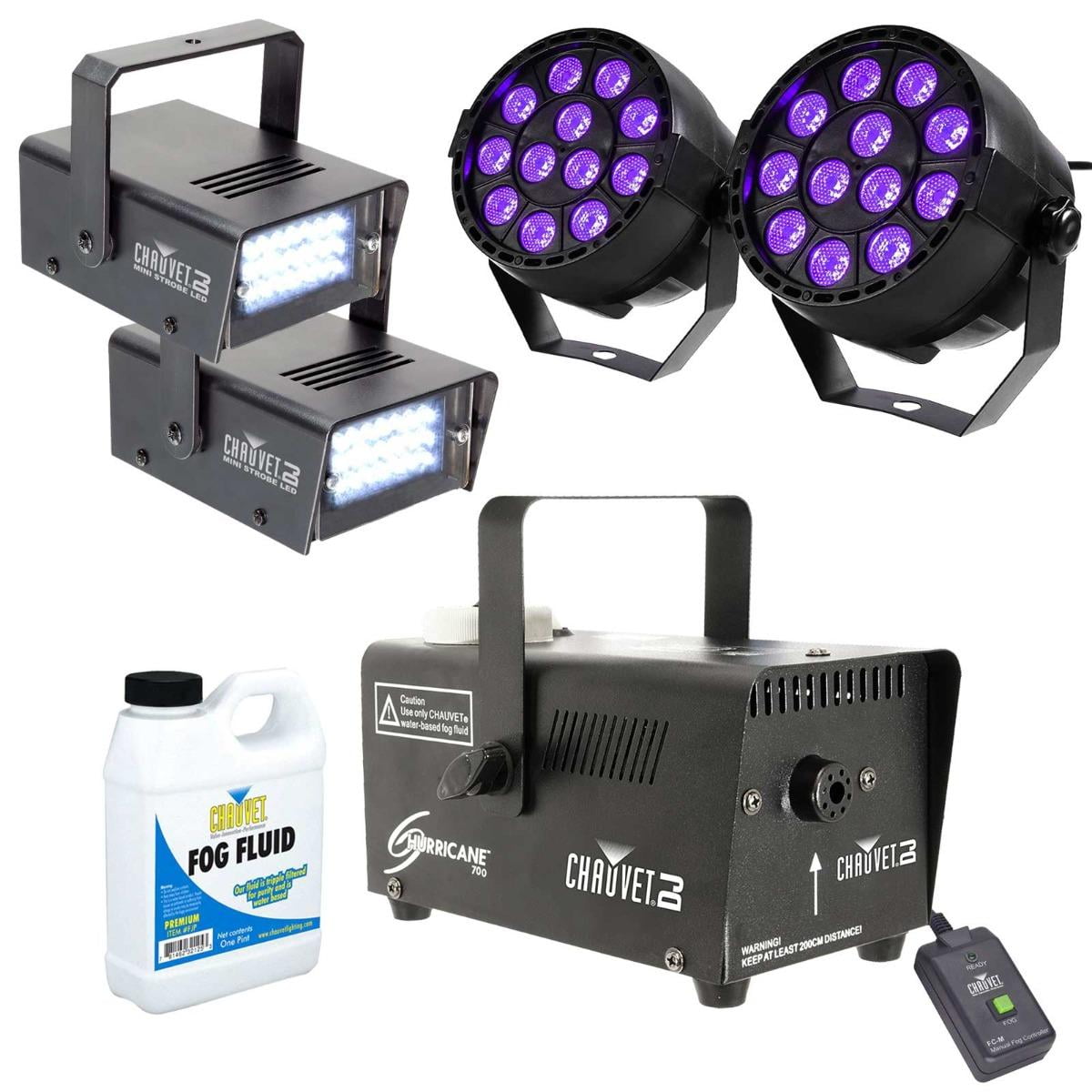 Chauvet DJ Hurricane 700 Fog Machine with Dual Strobe Lights & Black ...