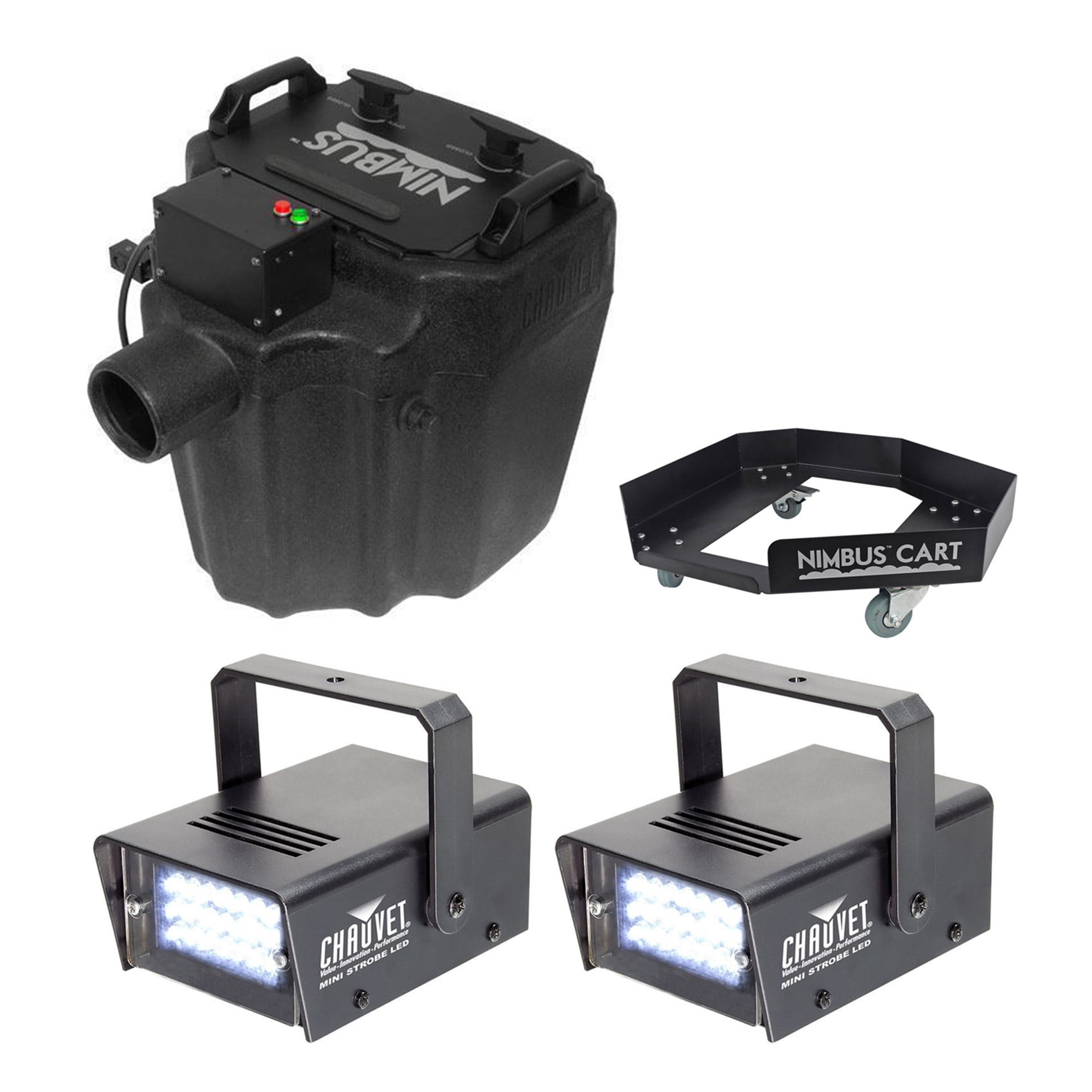 Chauvet DJ Nimbus Professional Dry Ice Fog Machine With Cart and 2 Free ...