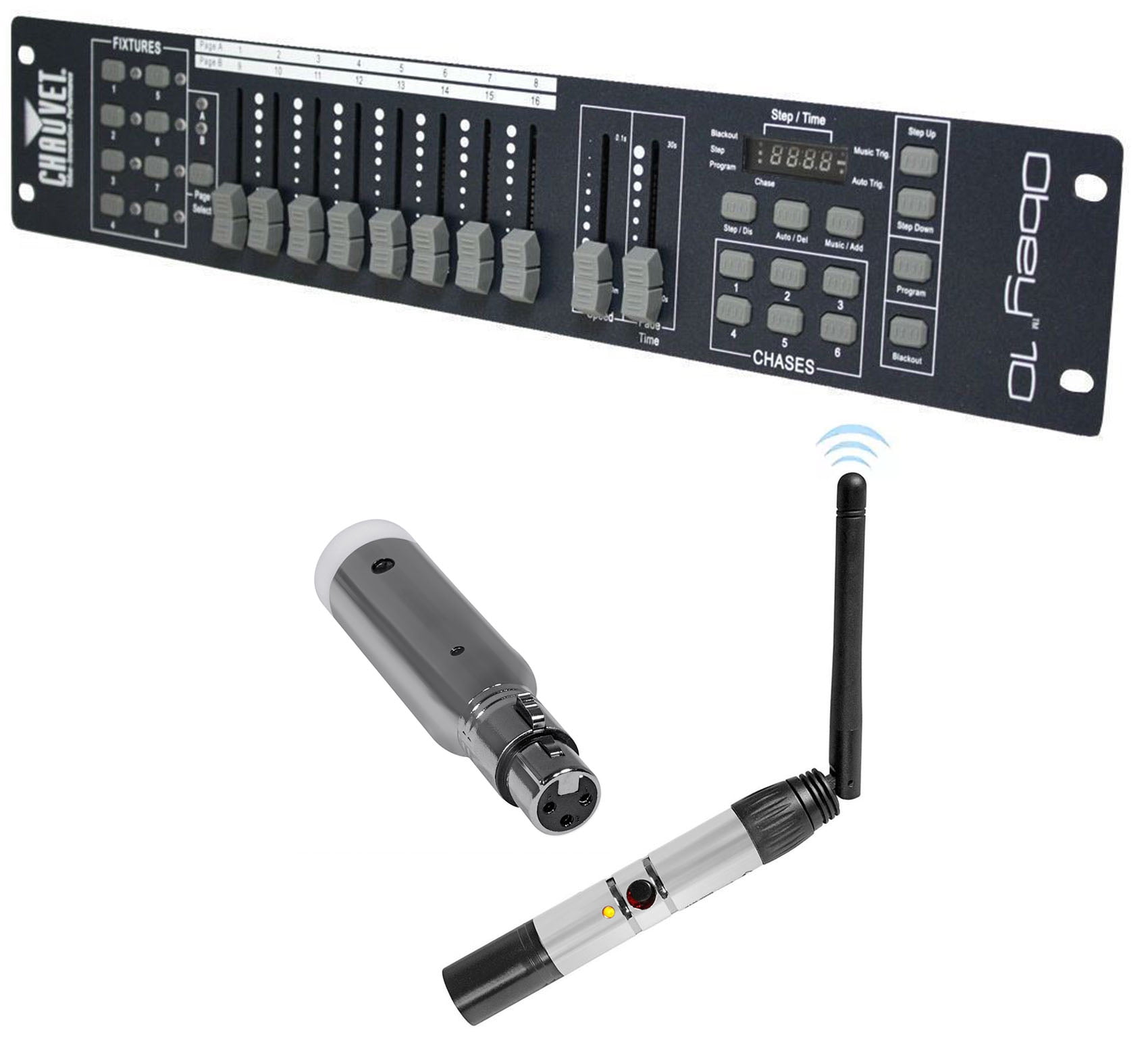 Chauvet DJ OBEY10 Wireless DJ DMX Light Lighting Controller+Receiver ...