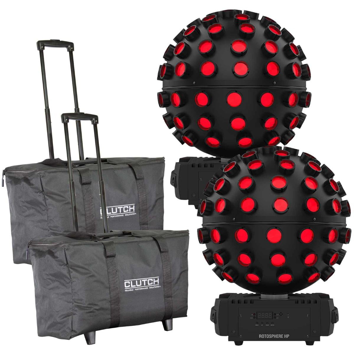 Chauvet DJ Rotosphere HP 8 Color Disco Mirror Ball Lights & Cases Duo ...