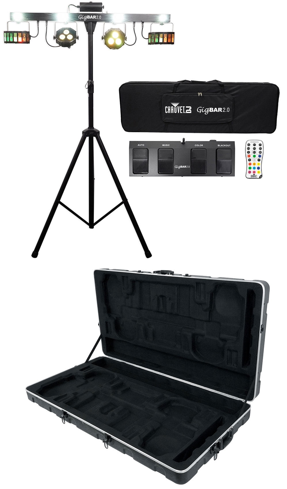 Chauvet GigBar 2.0 DMX LED 4-In-1 Light FX Bar w/Tripod+Footswitch ...