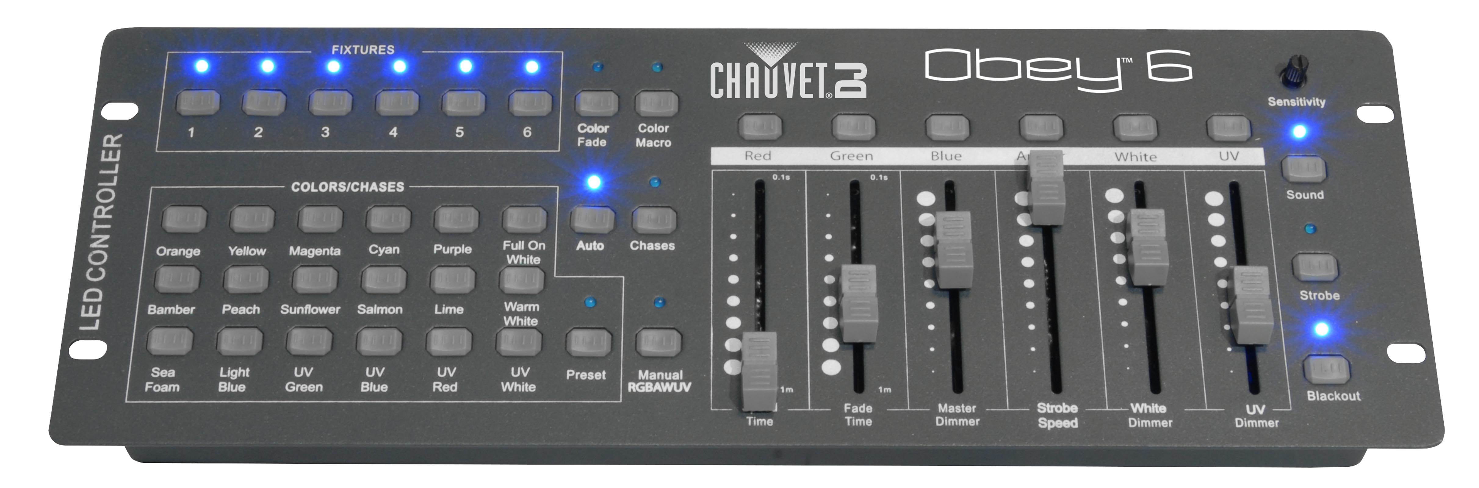 Chauvet OBEY 6 6-Channel DMX Universal DJ Lighting Controller | Up To 6 ...