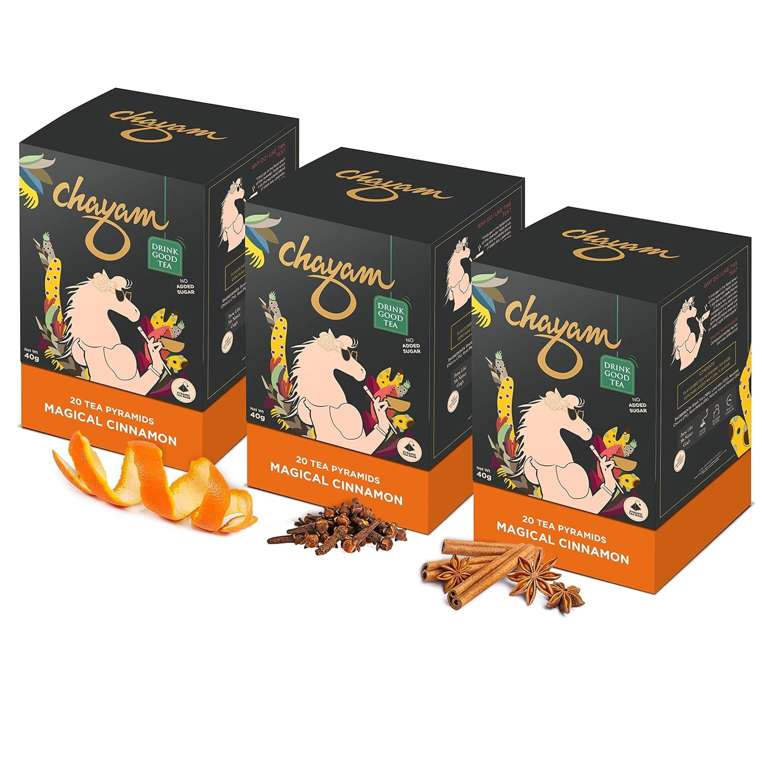 Chayam Magical Cinnamon Green Tea - Pack Of 3 X 20 Pyramid Tea Bags ...
