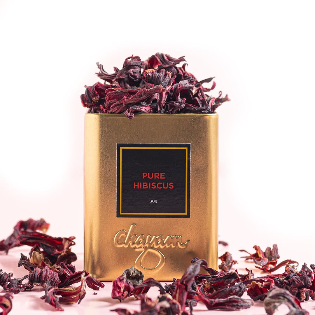 Chayam Pure Hibiscus Tea - 30gm Tin Caddy, 1.05 Ounce | Promotes Better ...