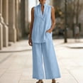 Chbgutlmr 2 Piece Cotton Linen Outfits for Women Sleeveless Standing ...