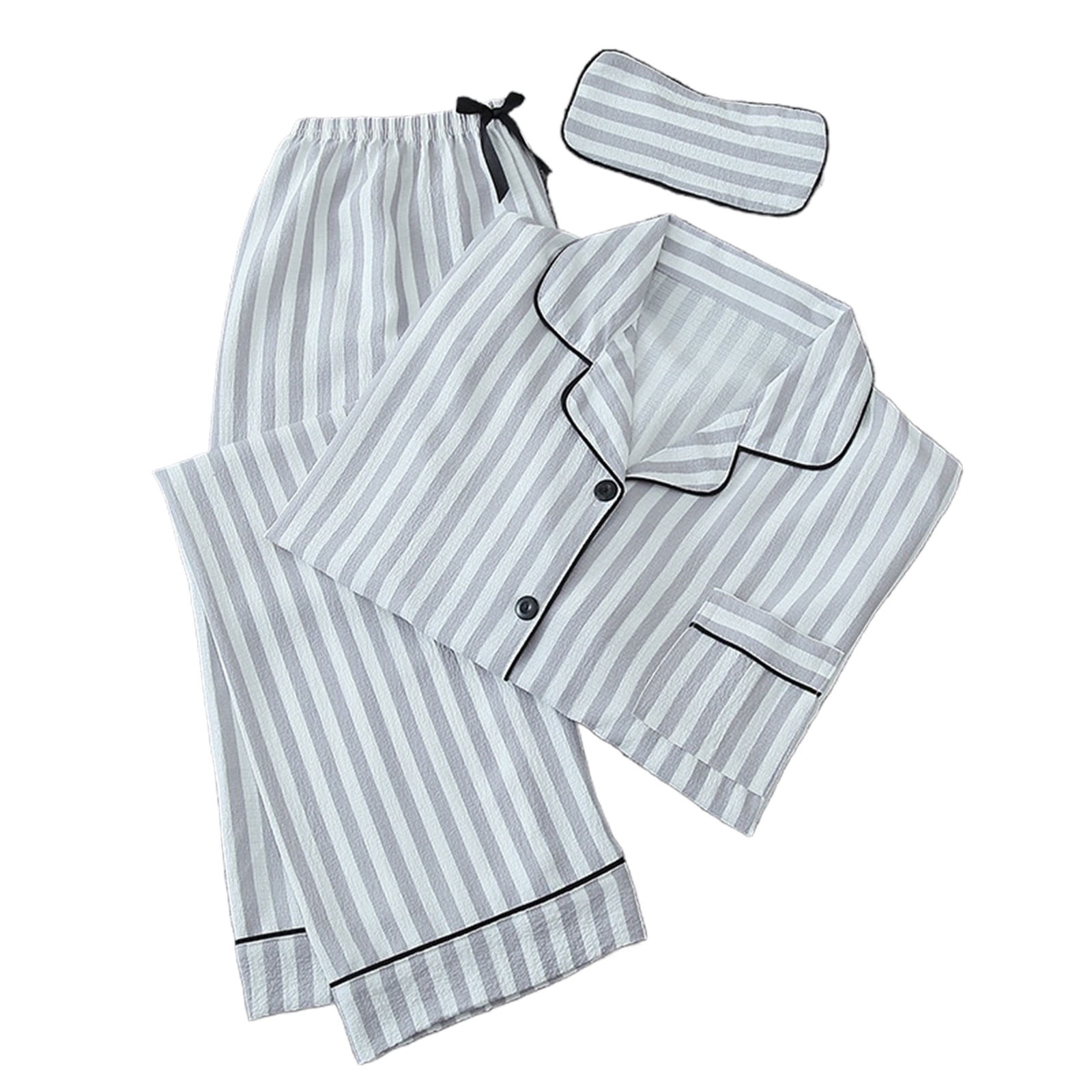 Chbgutlmr 3pc Summer Outfits for Women Lapel Neck Long Sleeve Button up ...