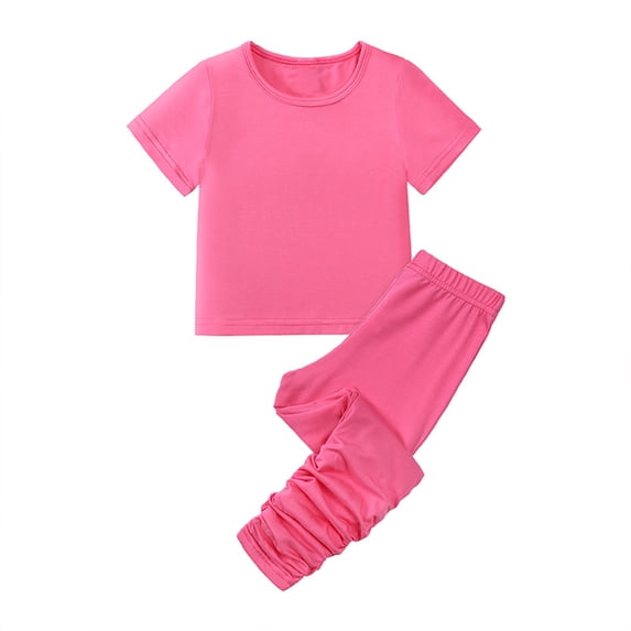Chbgutlmr Baby Clothes Kids Boy Girl Summer Sets Short Sleeve Solid ...