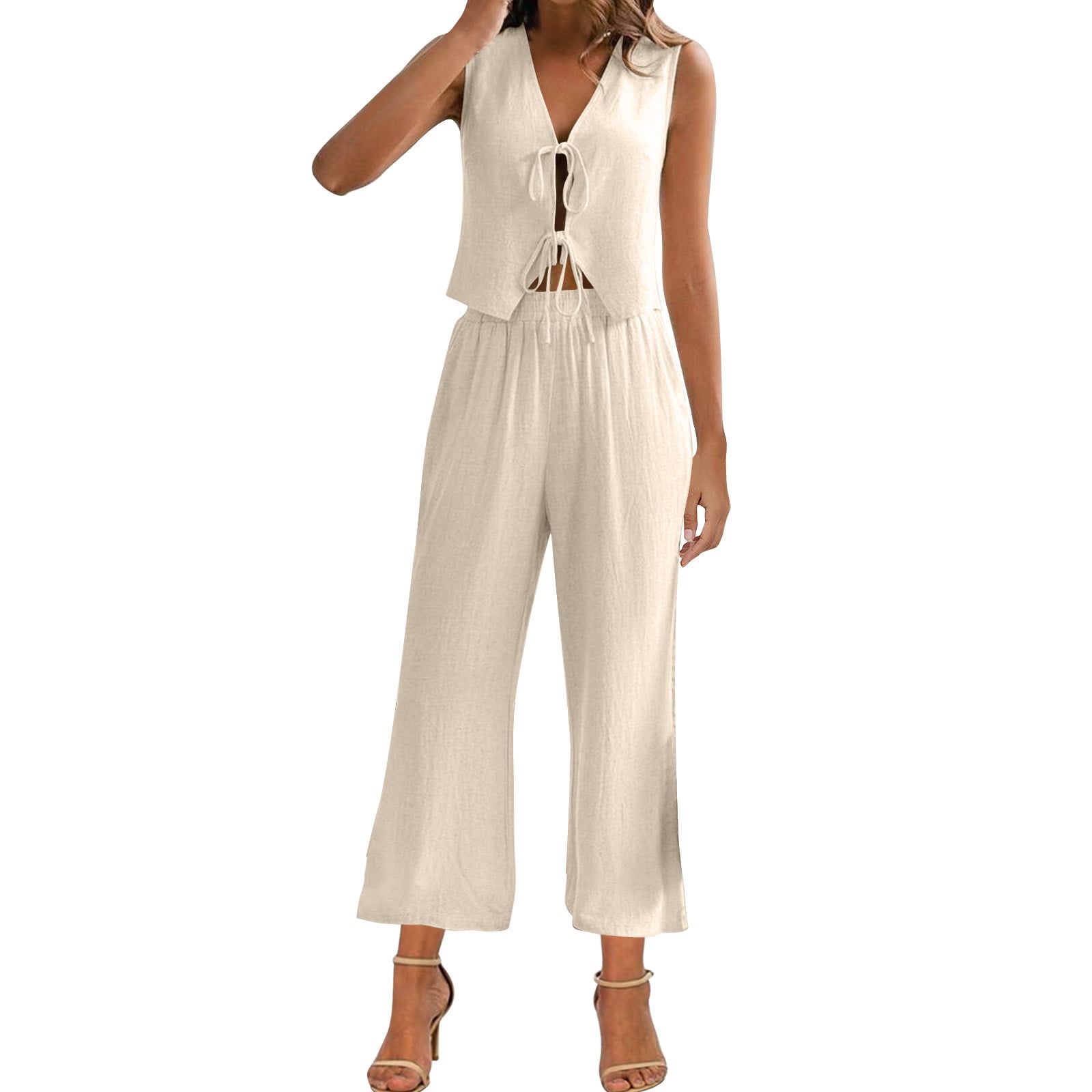 Chbgutlmr Business Casual Outfits for Women 2 Piece Deep V Neck ...