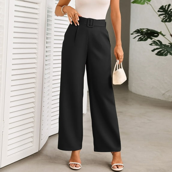 Chbgutlmr Dress Pants for Women Straight Leg High Waisted Casual ...
