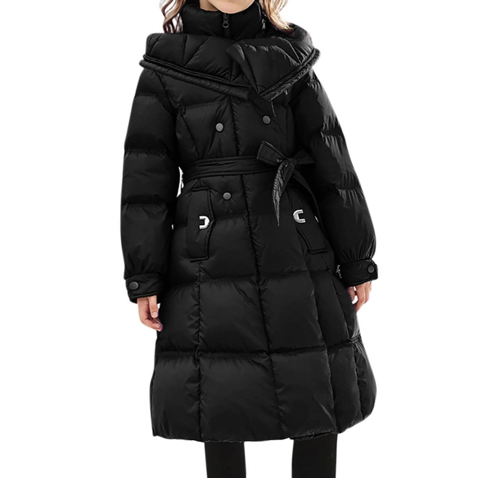 Chbgutlmr Girls Clothes Winter Long Coats Kids High Neck Tunic Slim ...