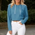 Chbgutlmr Hoodies for Women Drawstring Long Sleeve Keyhole Back Crop ...