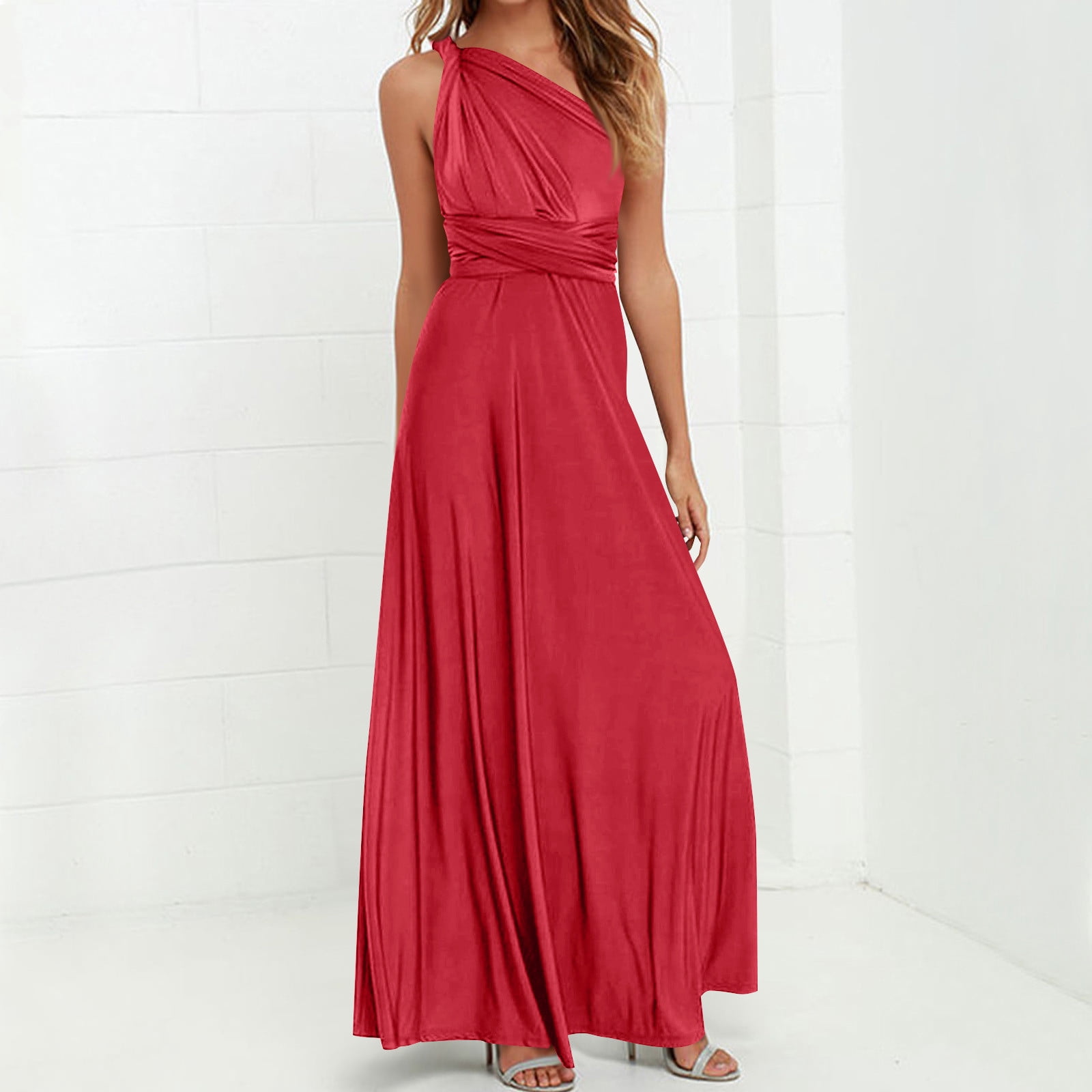 Chbgutlmr Maxi Dresses for Women Sleeveless Deep V Neck Cross Back ...