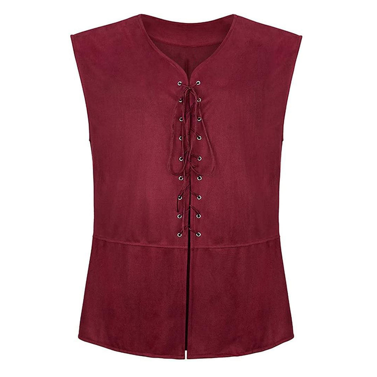 Chbgutlmr Men's Medieval Renaissance Vests Pirate Gothic Waistcoat ...