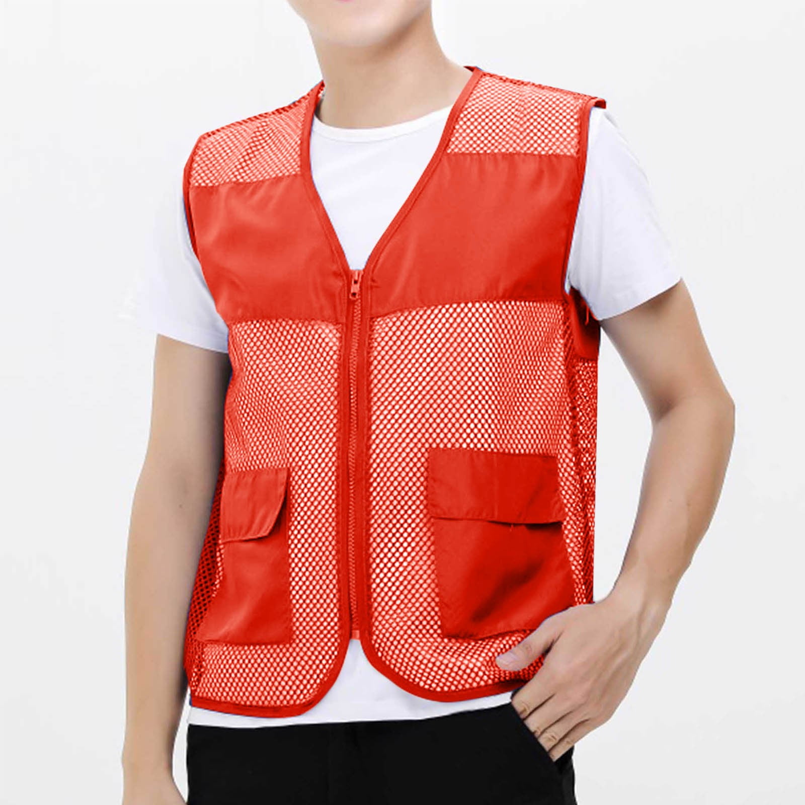 Chbgutlmr Men's Vests Summer Outdoor Mesh Patchwork Safety Work Vests ...