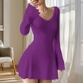 Chbgutlmr Mini Dress for Women Long Sleeve Round Neck Dresses Casual ...