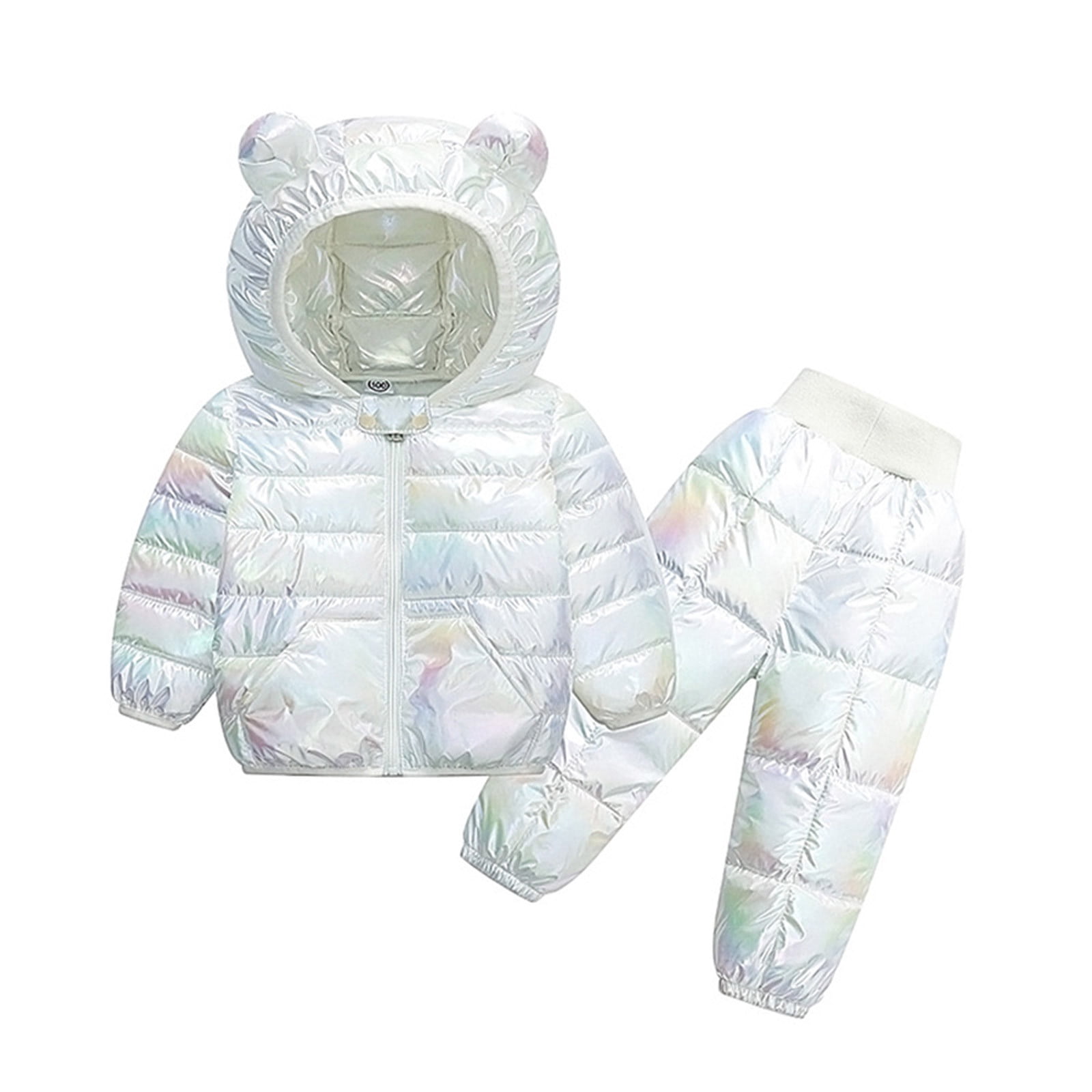 Chbgutlmr Nerborn Baby Boys Girls Snowsuit Hooded Puffer Jackets Snow Pants 2 Piece Snowsuit ...
